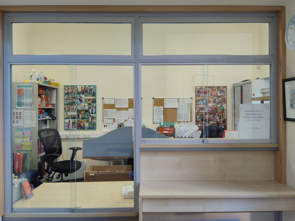 Sliding Glass Hatch – School – Screen Plus